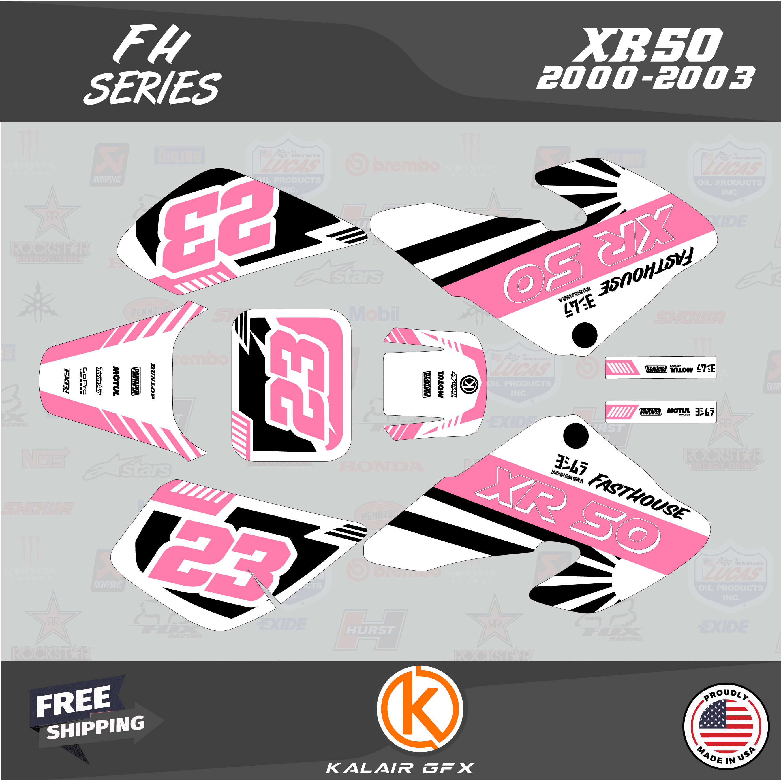 Kalair GFX Graphics Kit for Honda XR50 (2000-2003) Fh Series - Walmart.com