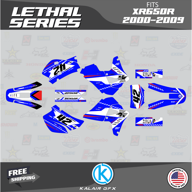 Kalair GFX Graphics Kit for Honda XR650R (2000-2009) Lethal Series ...