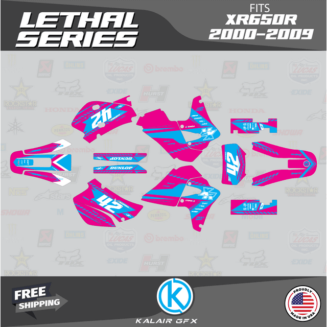 Kalair GFX Graphics Kit for Honda XR650R (2000-2009) Lethal Series ...