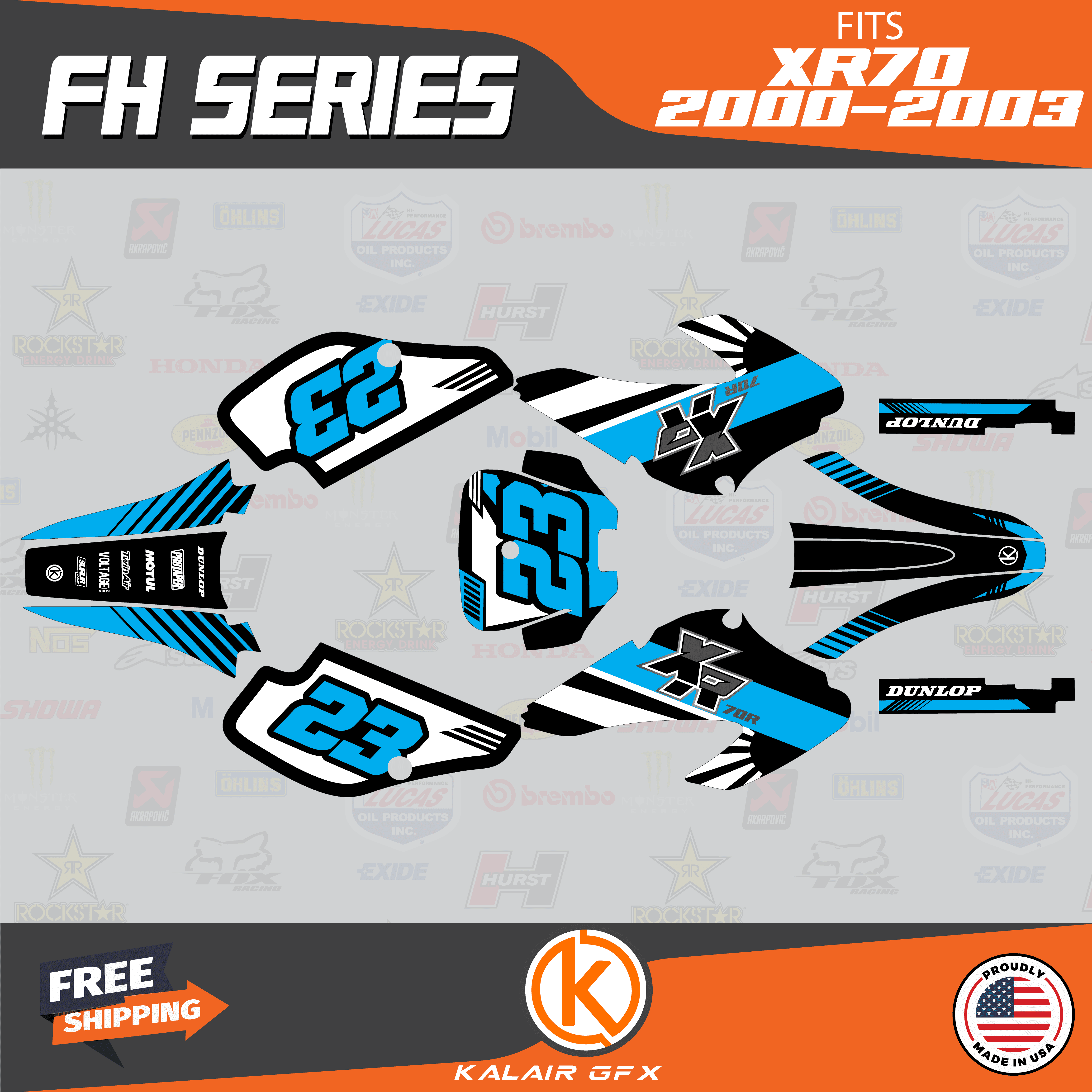 Kalair GFX Graphics Kit for Honda XR70 (2001-2003) Fh Series - Walmart.com