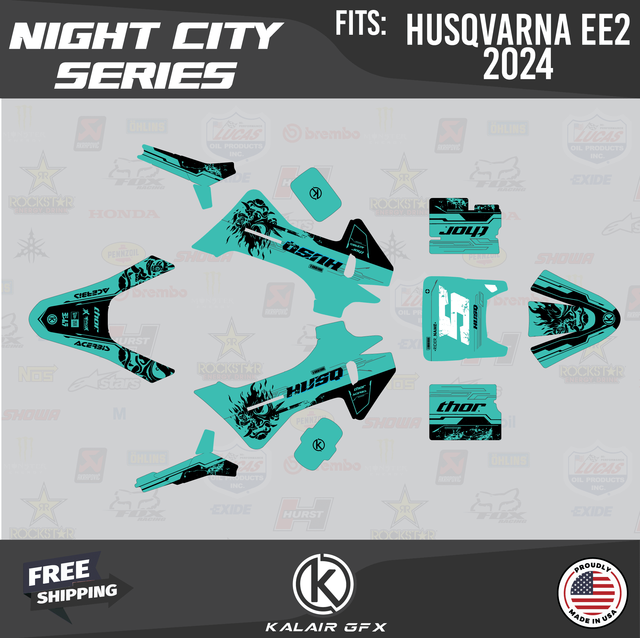 Kalair GFX Graphics Kit for Husqvarna ELECTRIC E-MINIS EE2 (2024 ...