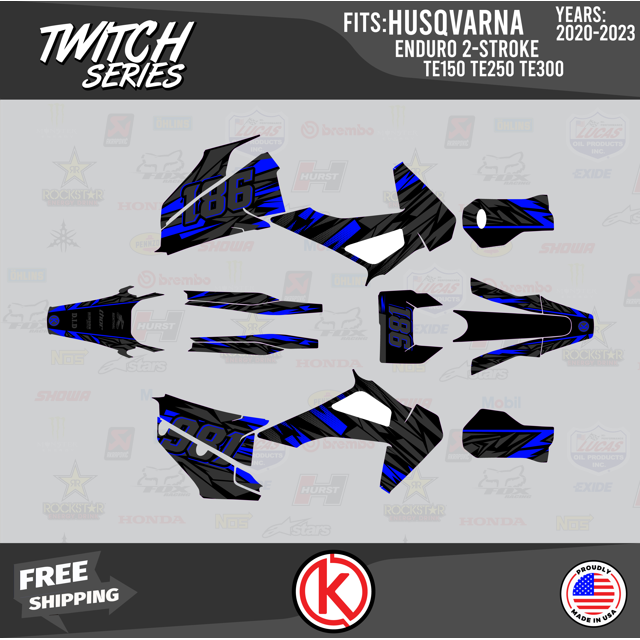 Kalair GFX Graphics Kit for Husqvarna ENDURO 2-STROKE TE150, TE250 and ...