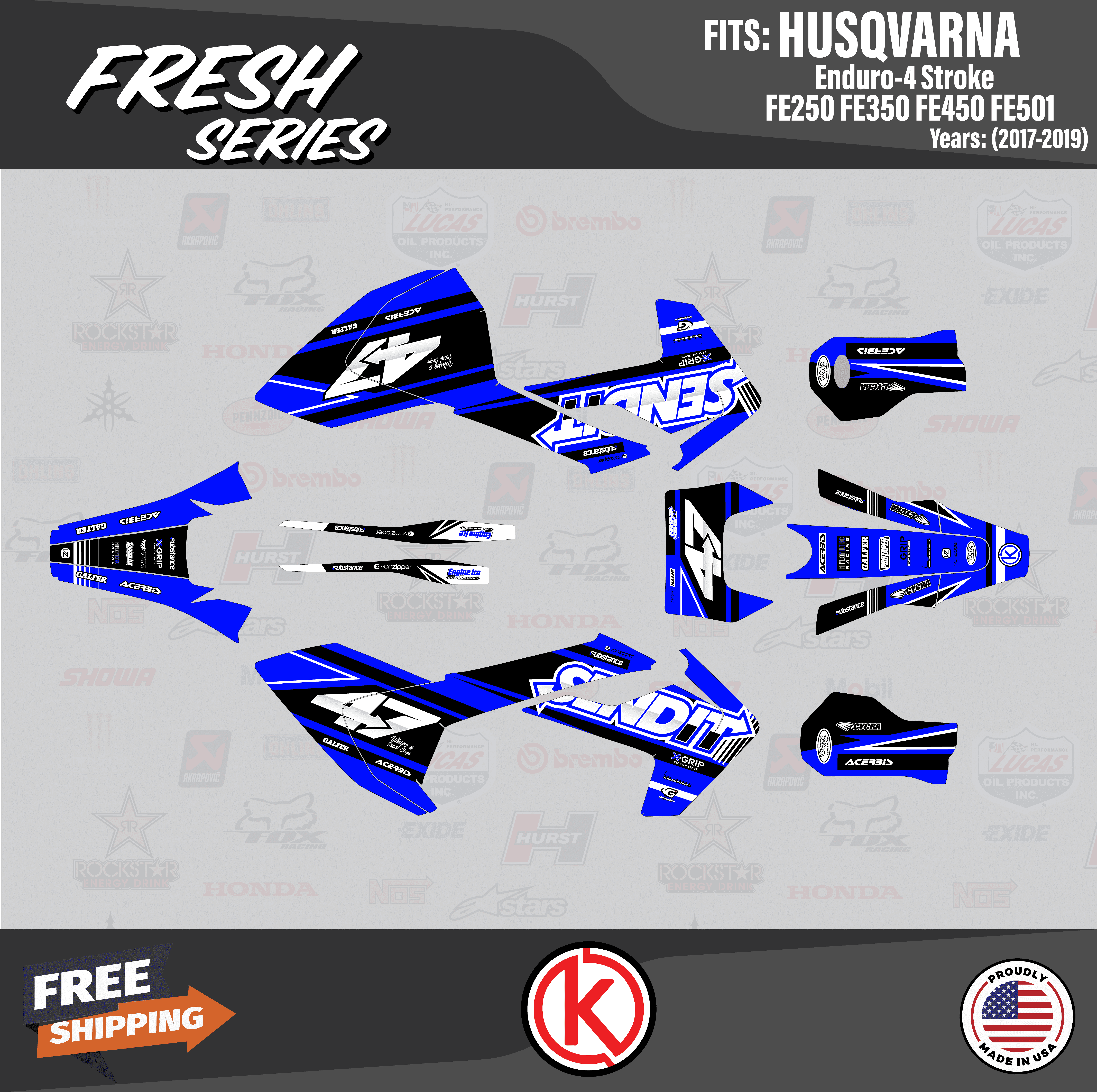 Kalair GFX Graphics Kit for Husqvarna ENDURO FE250 FE350 FE450 FE501 ...