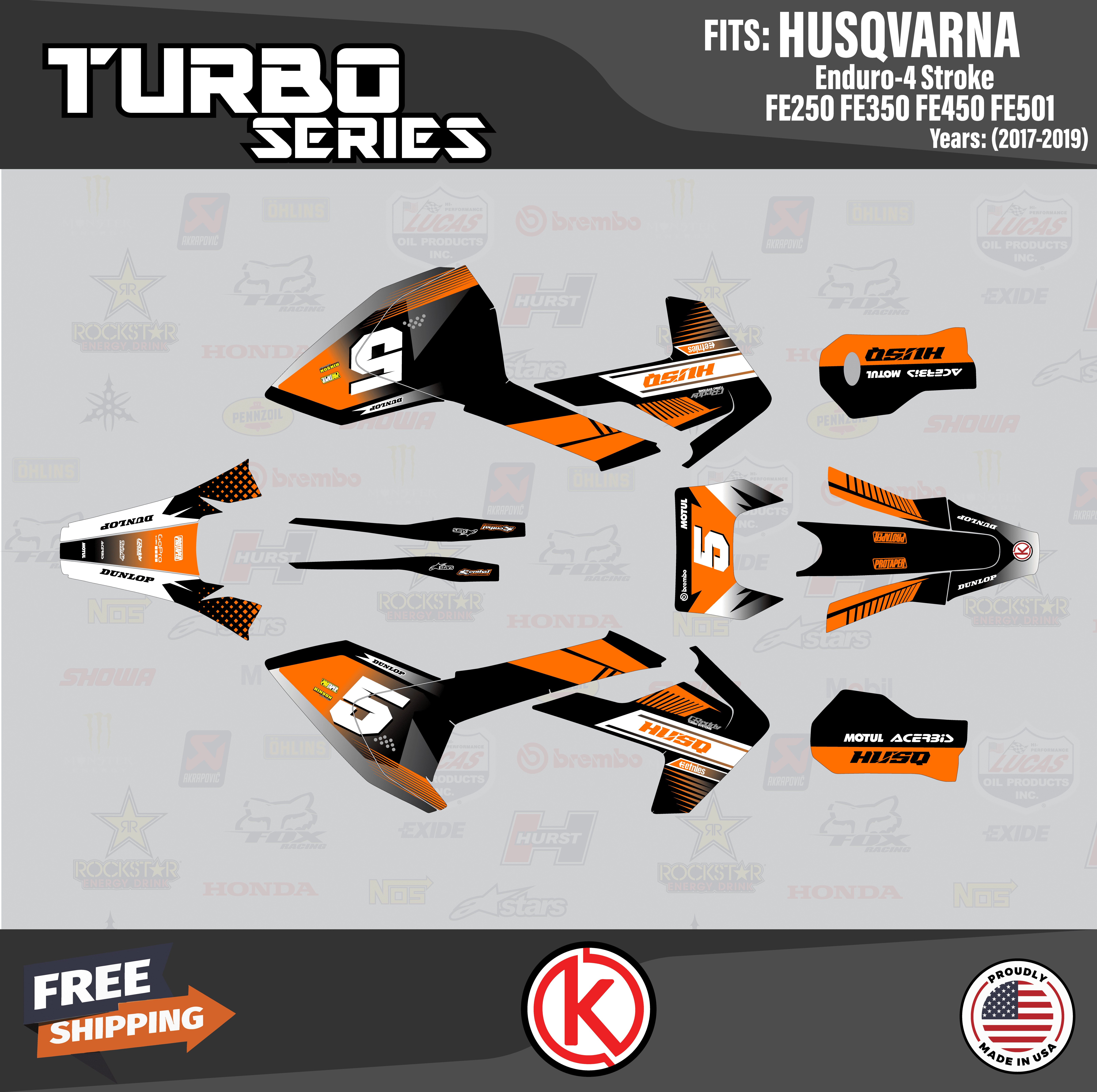 Kalair GFX Graphics Kit for Husqvarna ENDURO FE250 FE350 FE450 FE501 ...