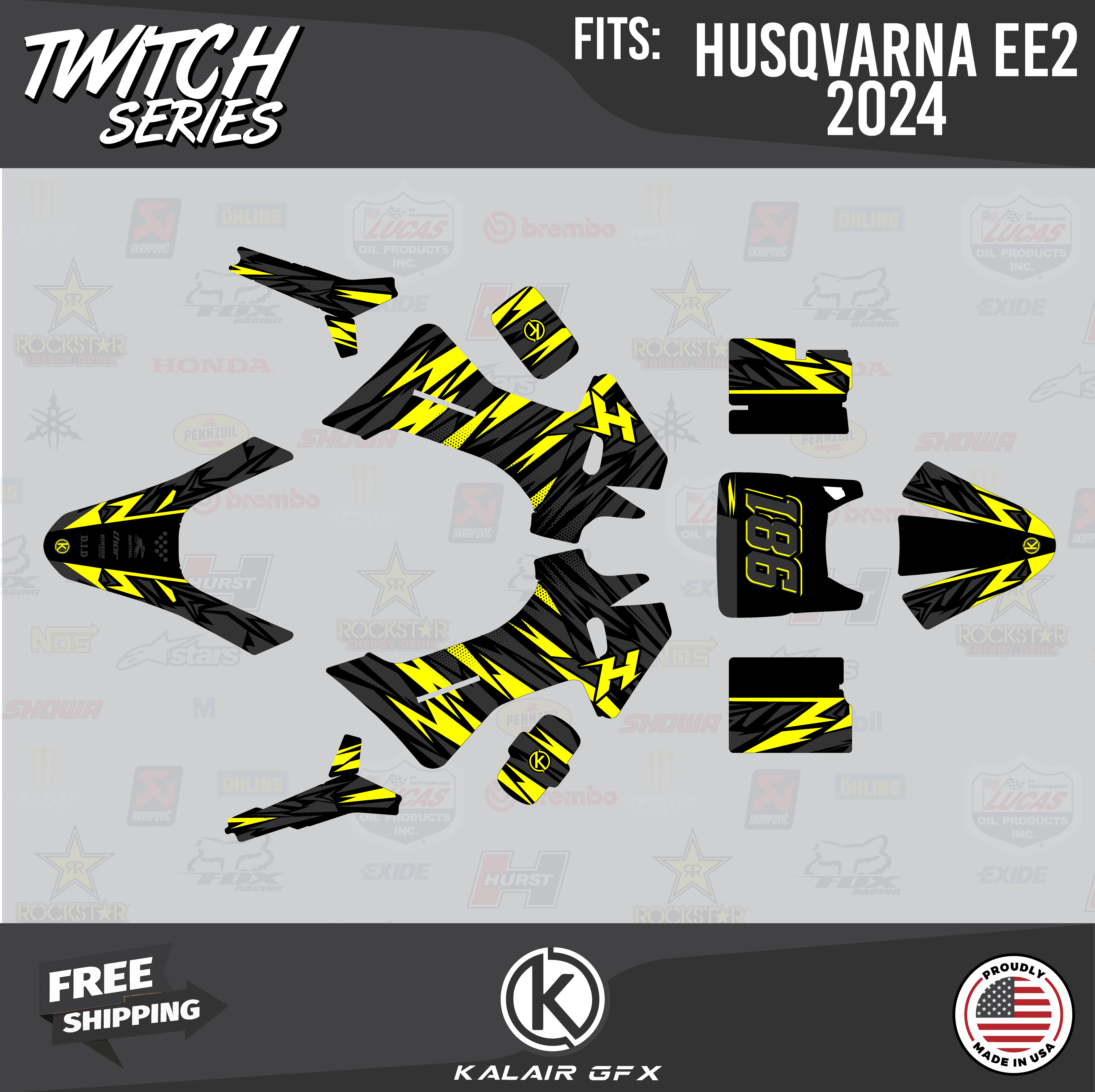 Kalair GFX Graphics Kit for Husqvarna Electric E-Minis EE2 (2024) Twitch Series - Walmart.com