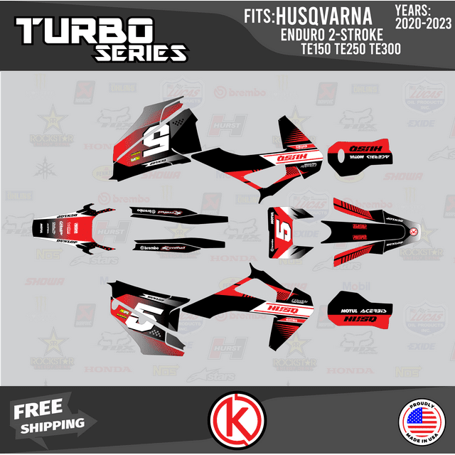 Kalair GFX Graphics Kit for Husqvarna Enduro-2 Stroke TE150 TE250 TE300 ...