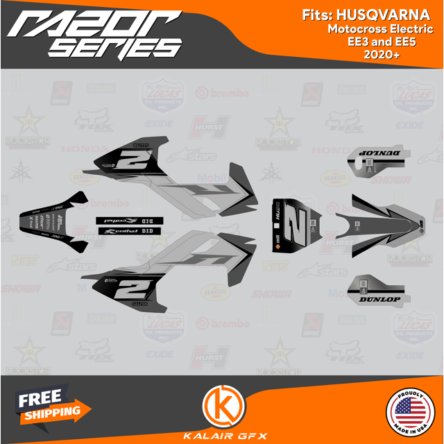 Kalair GFX Graphics Kit for Husqvarna Motocross Electric E-Minis EE3 ...