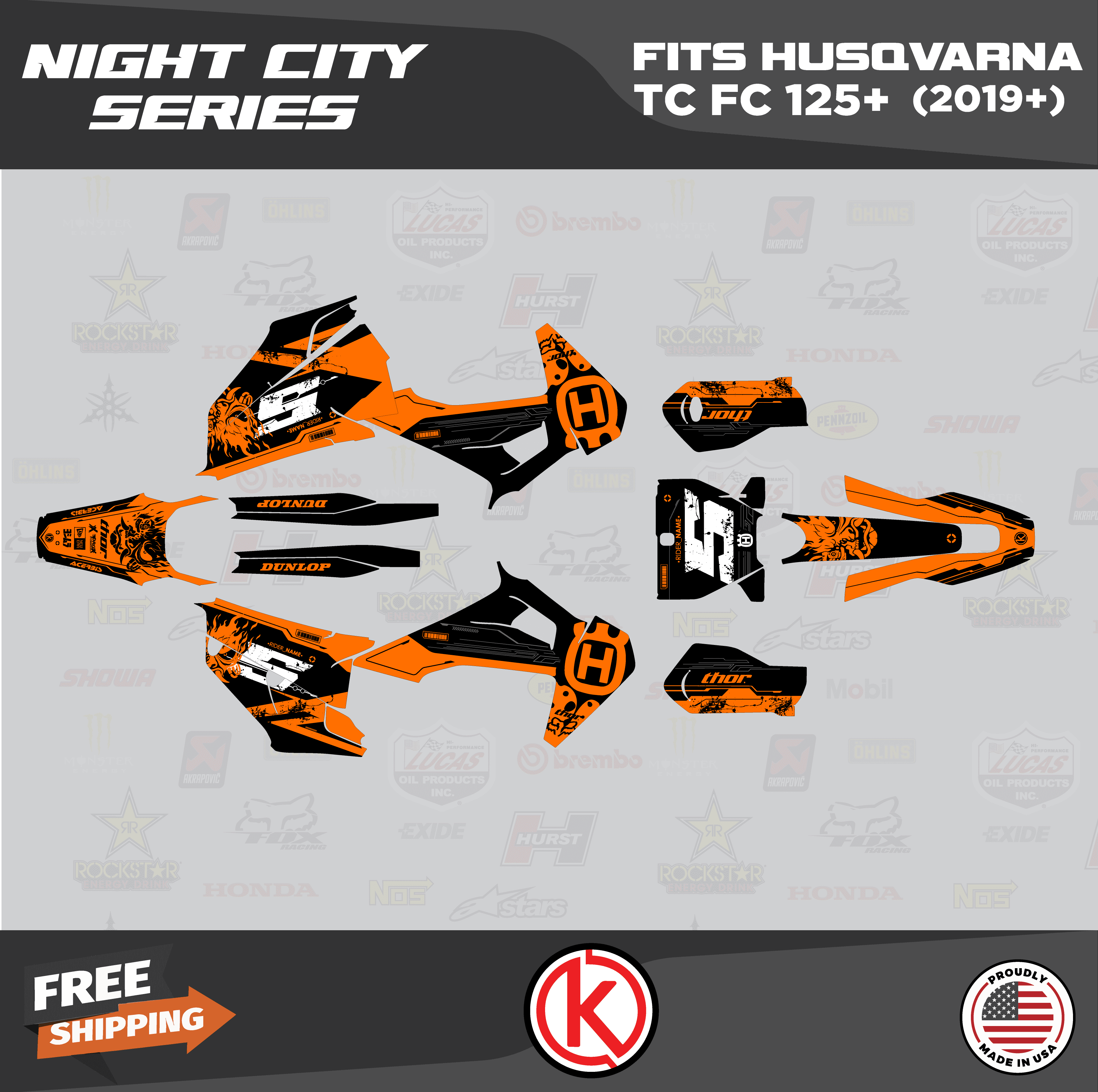 Kalair GFX Graphics Kit for Husqvarna TC125 TC250 FC250 FC350 FC450 ...