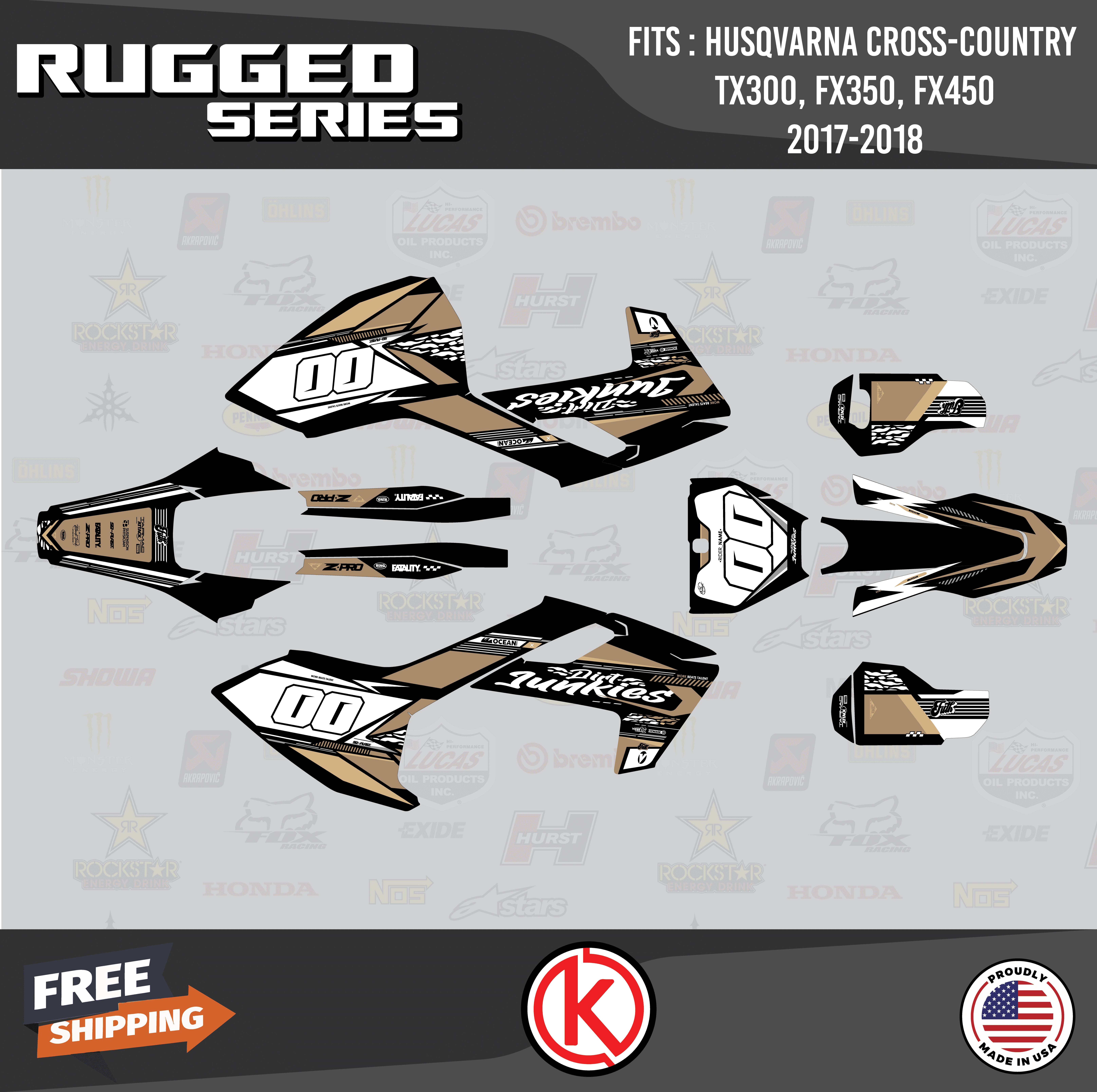 Kalair GFX Graphics Kit for Husqvarna TX300, FX350, and FX450 (2017 ...