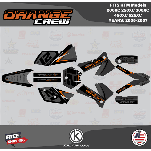 Kalair GFX Graphics Kit for KTM 200XC 250XC 300XC 450XC 525XC (2005 ...