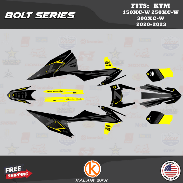 Kalair GFX Graphics Kit for KTM Enduro 2-Stroke 150XC-W,250XC-W, and ...