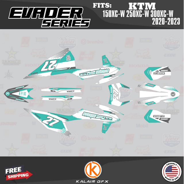 Kalair GFX Graphics Kit for KTM Enduro 2-Stroke 150XC-W,250XC-W, and ...