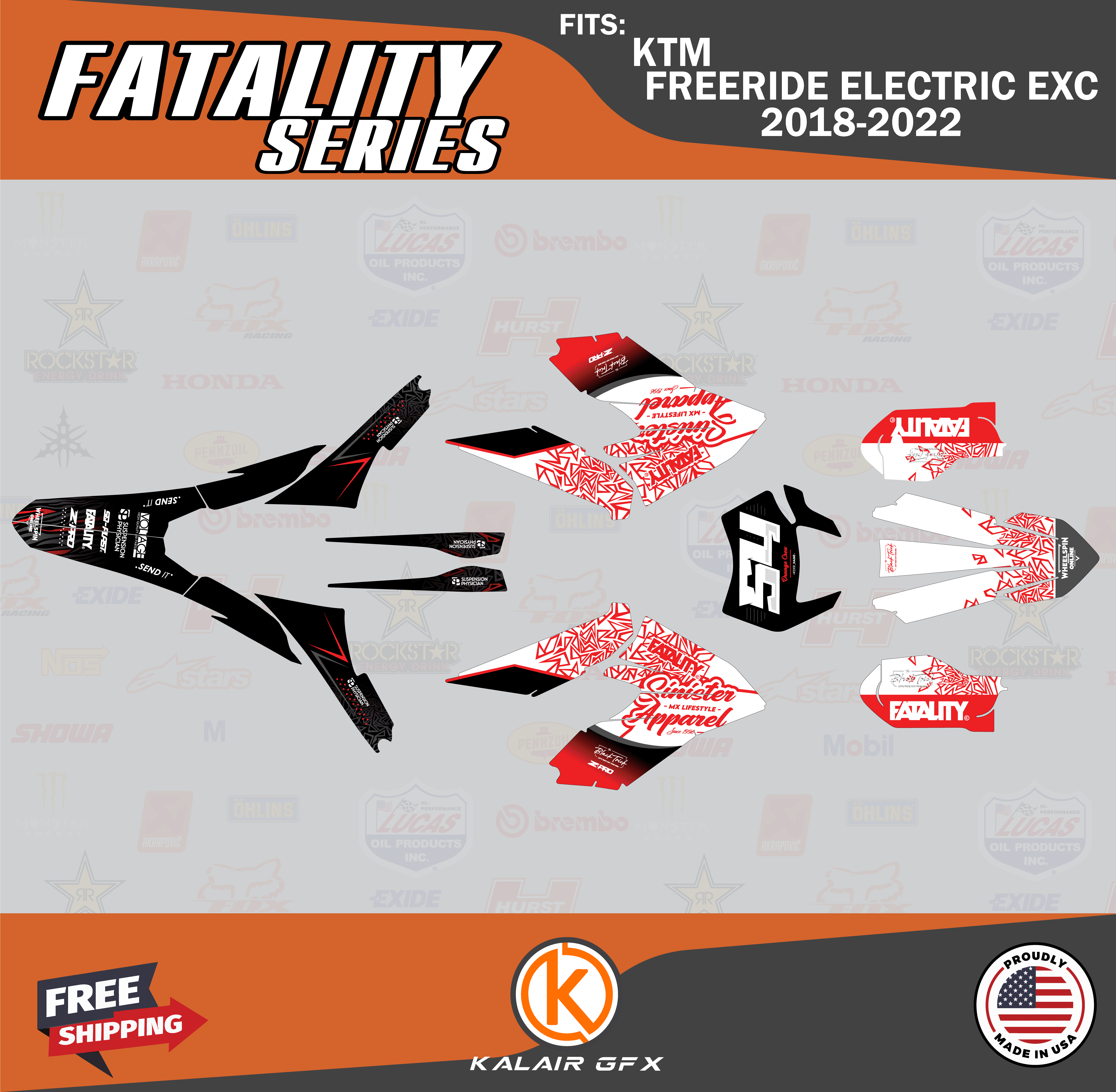 Kalair GFX Graphics Kit for KTM FREERIDE ELECTRIC EXC (2018-2023 ...