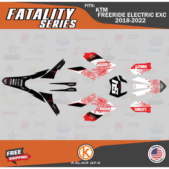 Kalair GFX Graphics Kit for KTM FREERIDE ELECTRIC EXC (2018-2023) Fatality Series - Walmart.com