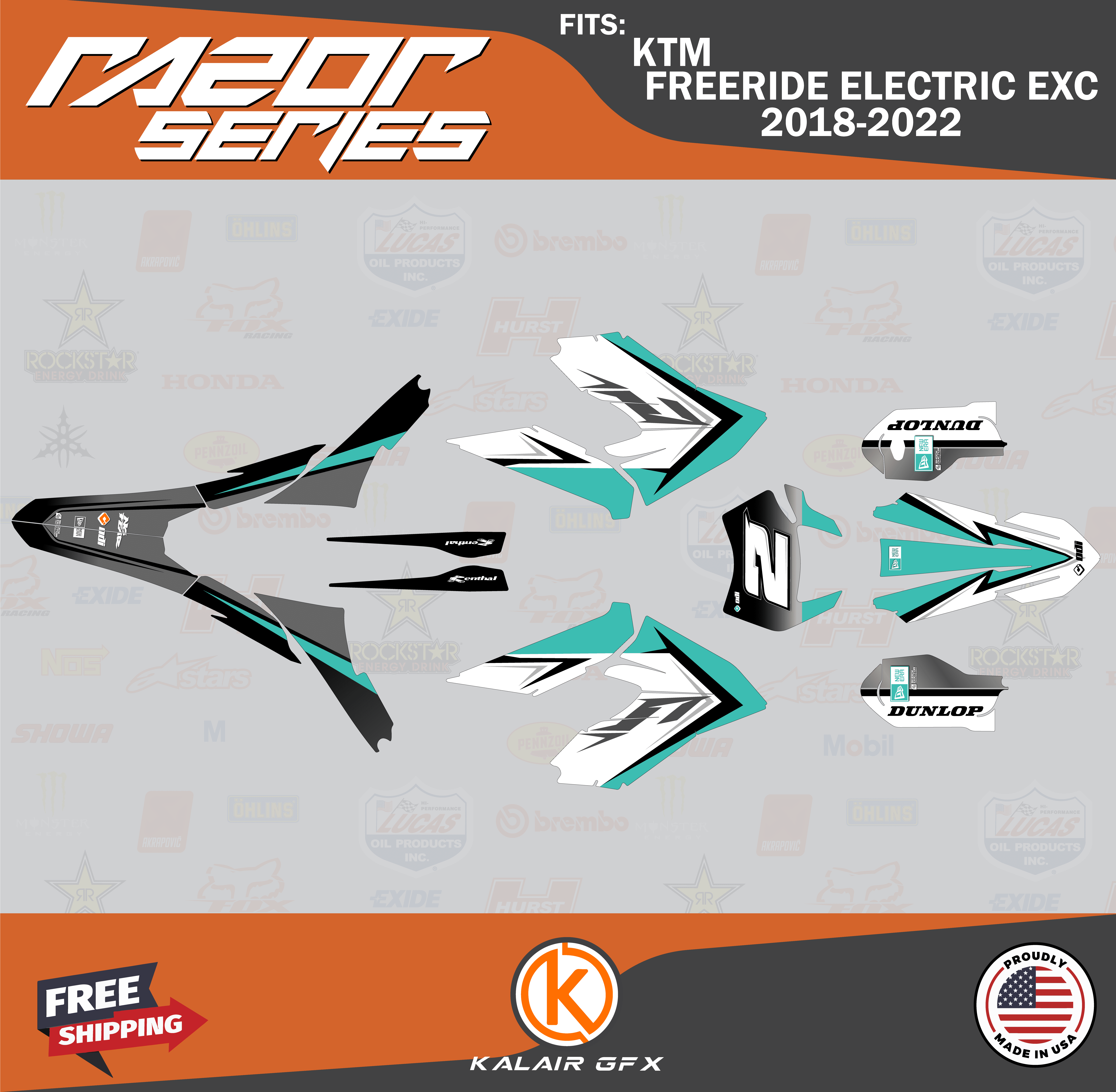 Kalair GFX Graphics Kit for KTM FREERIDE ELECTRIC EXC (2018-2023) Razor ...