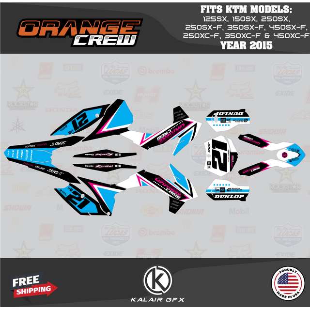 Kalair GFX Graphics Kit for KTM Motocross 2-STROKE 125SX,150SX and ...