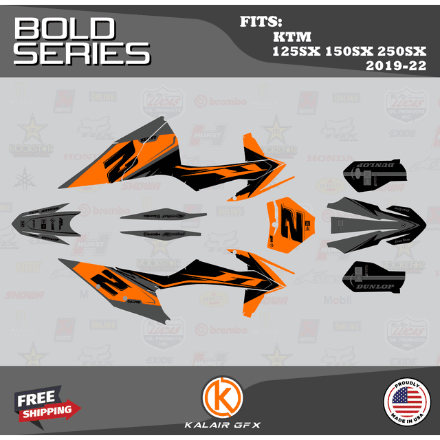 Kalair GFX Graphics Kit for KTM Motocross 2-Stroke 125SX,150SX and ...