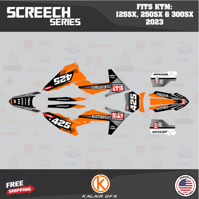 Kalair GFX Graphics Kit for KTM Motorcross 2-Stroke 125SX,250SX and ...