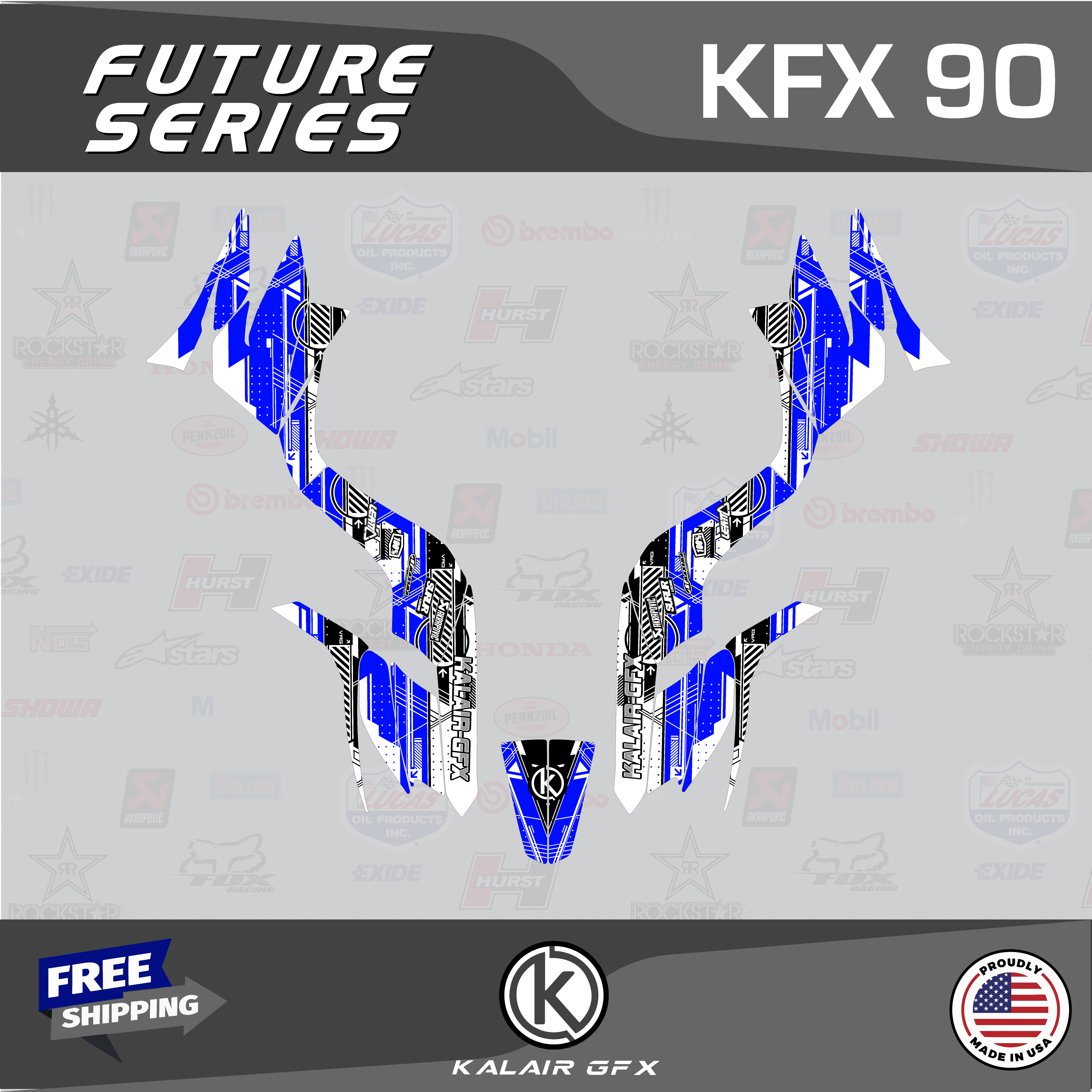 Kalair GFX Graphics Kit for Kawasaki ATV KFX 90 (2007-2022) Future ...