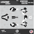 Kalair GFX Graphics Kit for Kawasaki KDX200 (1991-1994) Legend Series ...