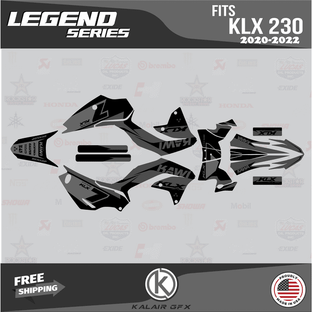 Kalair GFX Graphics Kit for Kawasaki KLX230R (2020-2024) Legend Series ...