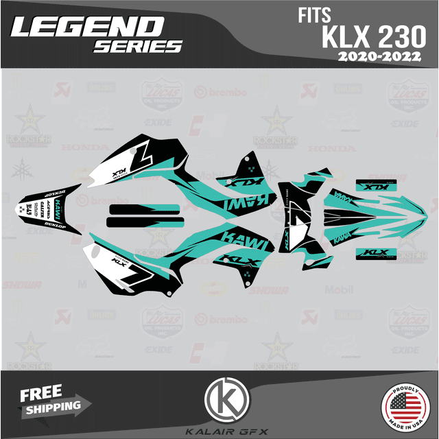 Kalair GFX Graphics Kit for Kawasaki KLX230R (2020-2024) Legend Series ...