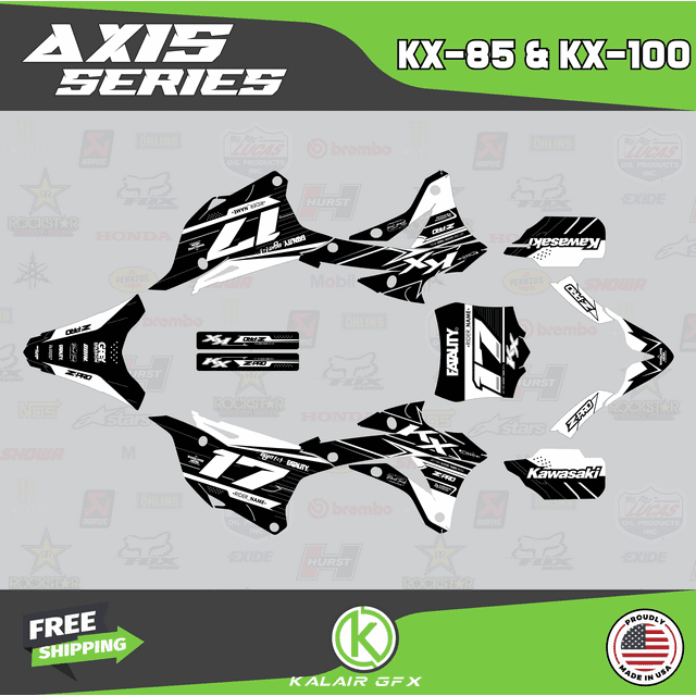 Kalair GFX Graphics Kit for Kawasaki KX100 (2014-2021) Axis Series - Walmart.com