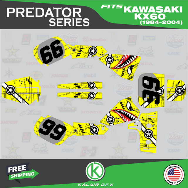 Kalair GFX Graphics Kit for Kawasaki KX60 (1984-2004) Predator Series ...