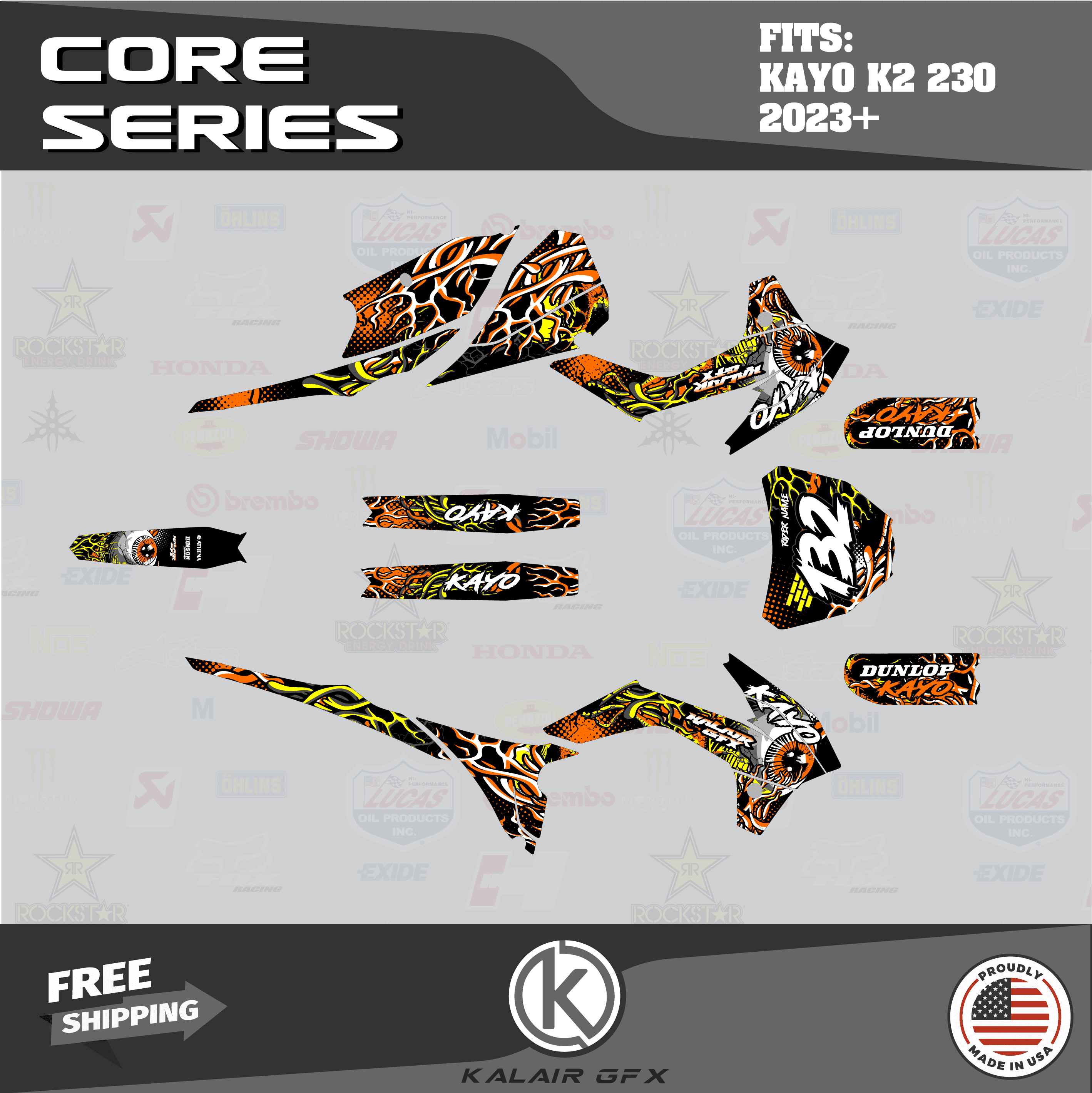 Kalair GFX Graphics Kit for Kayo K2 230 (All Years) Core Series ...