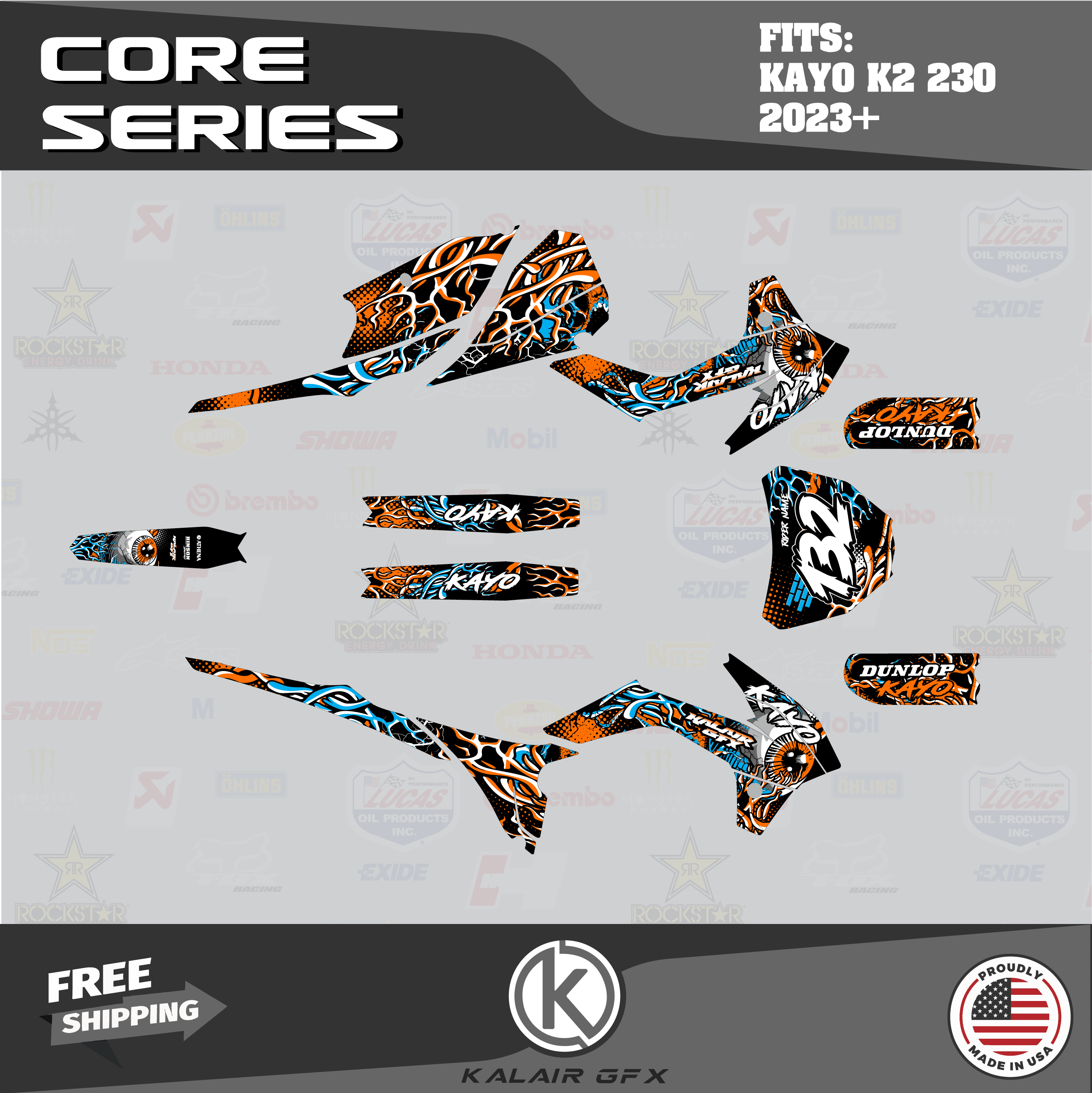 Kalair GFX Graphics Kit for Kayo K2 230 (All Years) Core Series ...