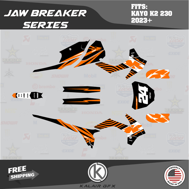 Kalair GFX Graphics Kit for Kayo K2 230 (All Years) Jawbreaker Series ...