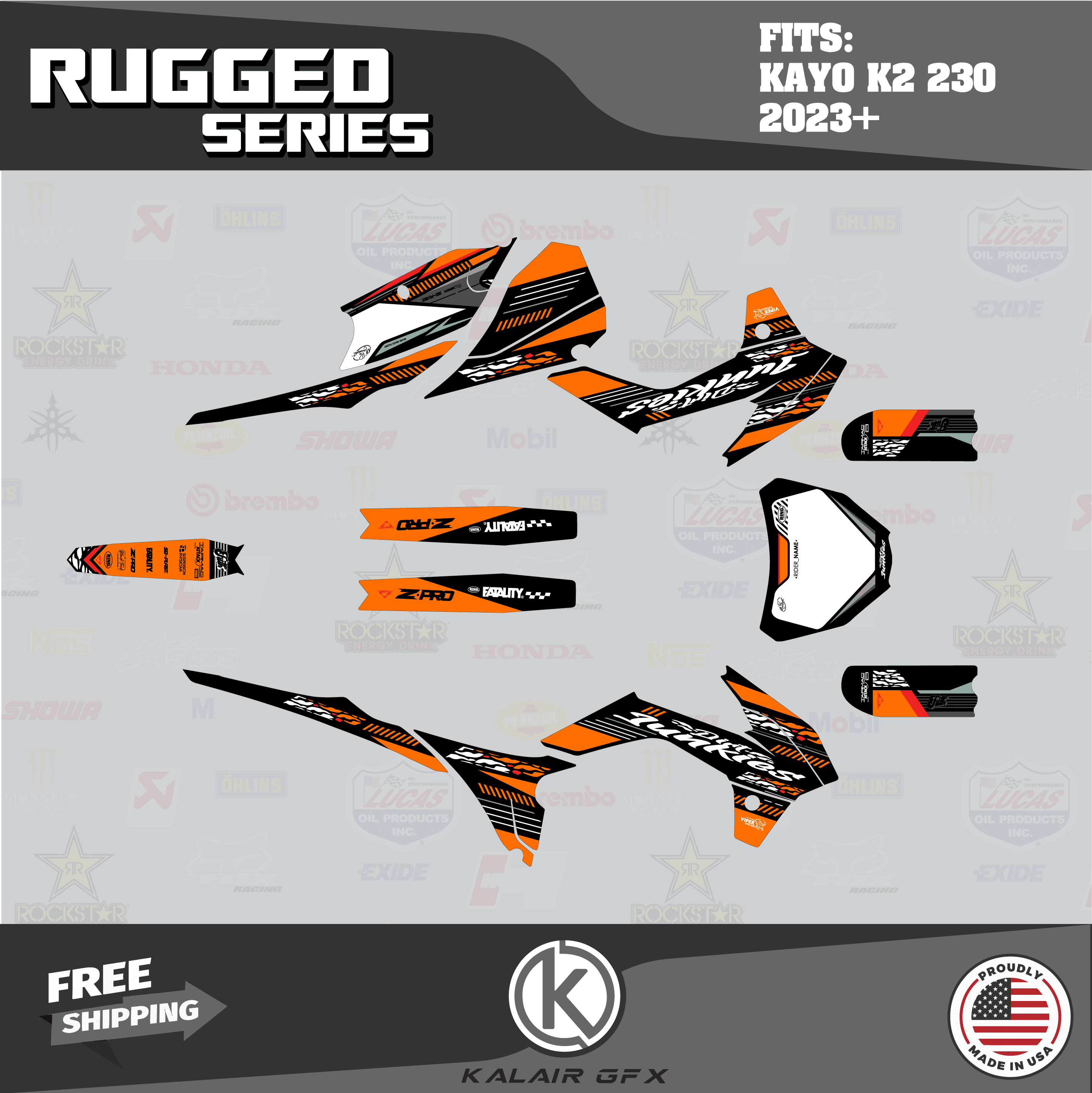 Kalair GFX Graphics Kit for Kayo K2 230 (All Years) Rugged Series - Walmart.com