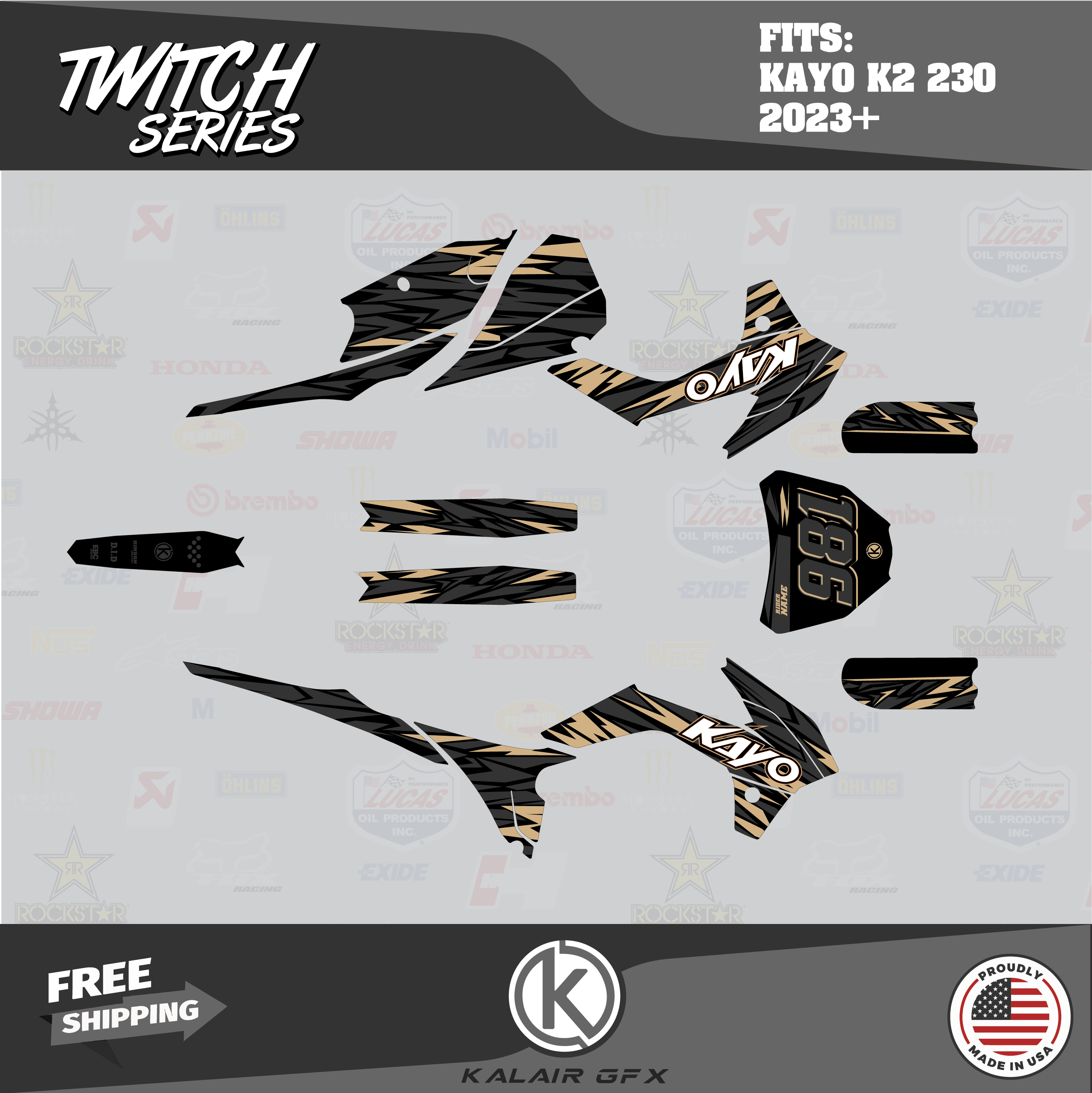 Kalair GFX Graphics Kit for Kayo K2 230 (All Years) Twitch Series ...