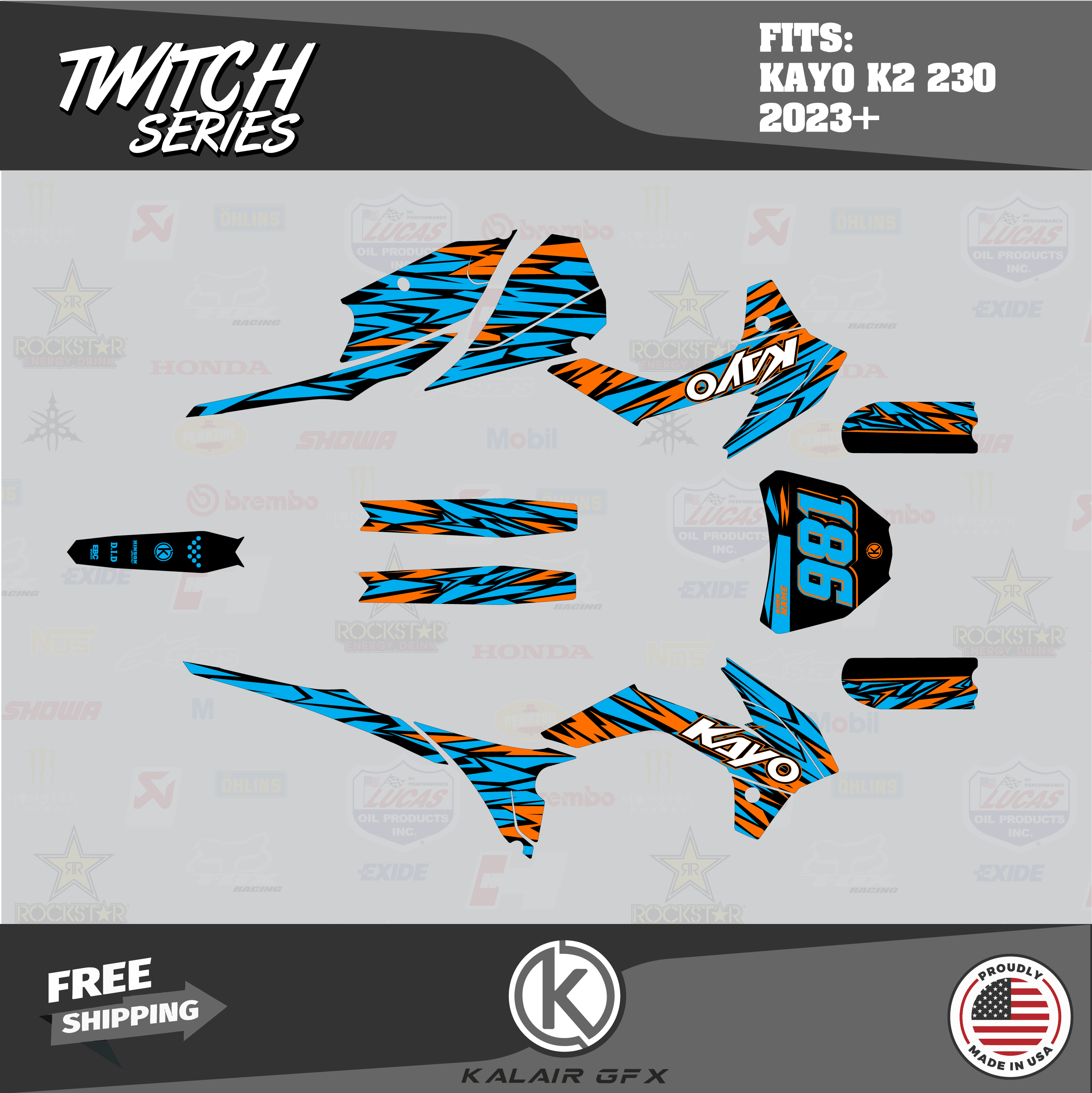 Kalair GFX Graphics Kit for Kayo K2 230 (All Years) Twitch Series ...