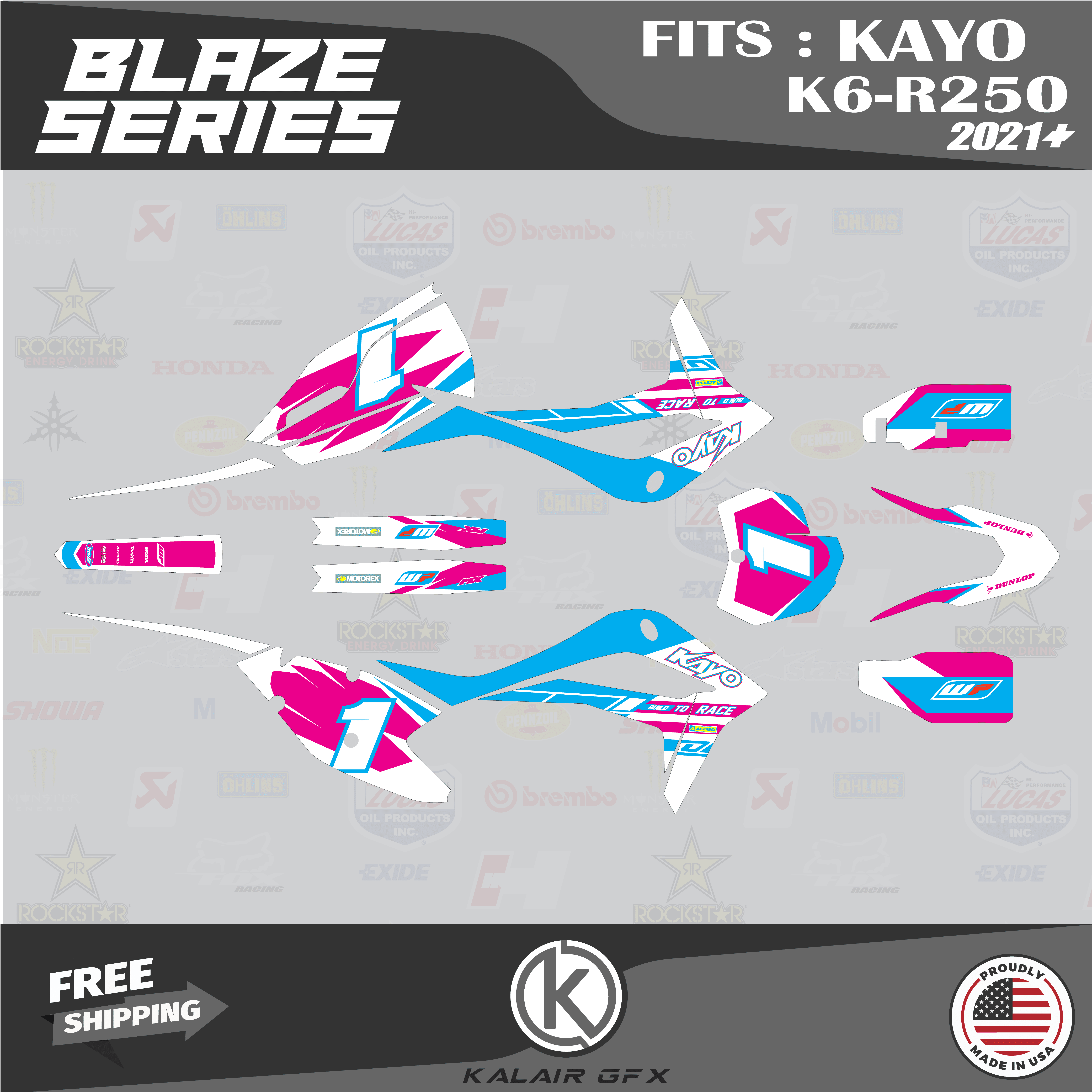 Kalair GFX Graphics Kit for Kayo K6-R250 (2021+) Blaze Series - Walmart.com
