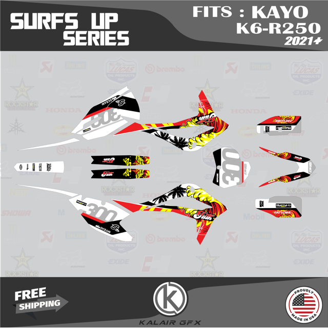 Kalair GFX Graphics Kit for Kayo K6-R250 (2021+) Surfs-up Series ...