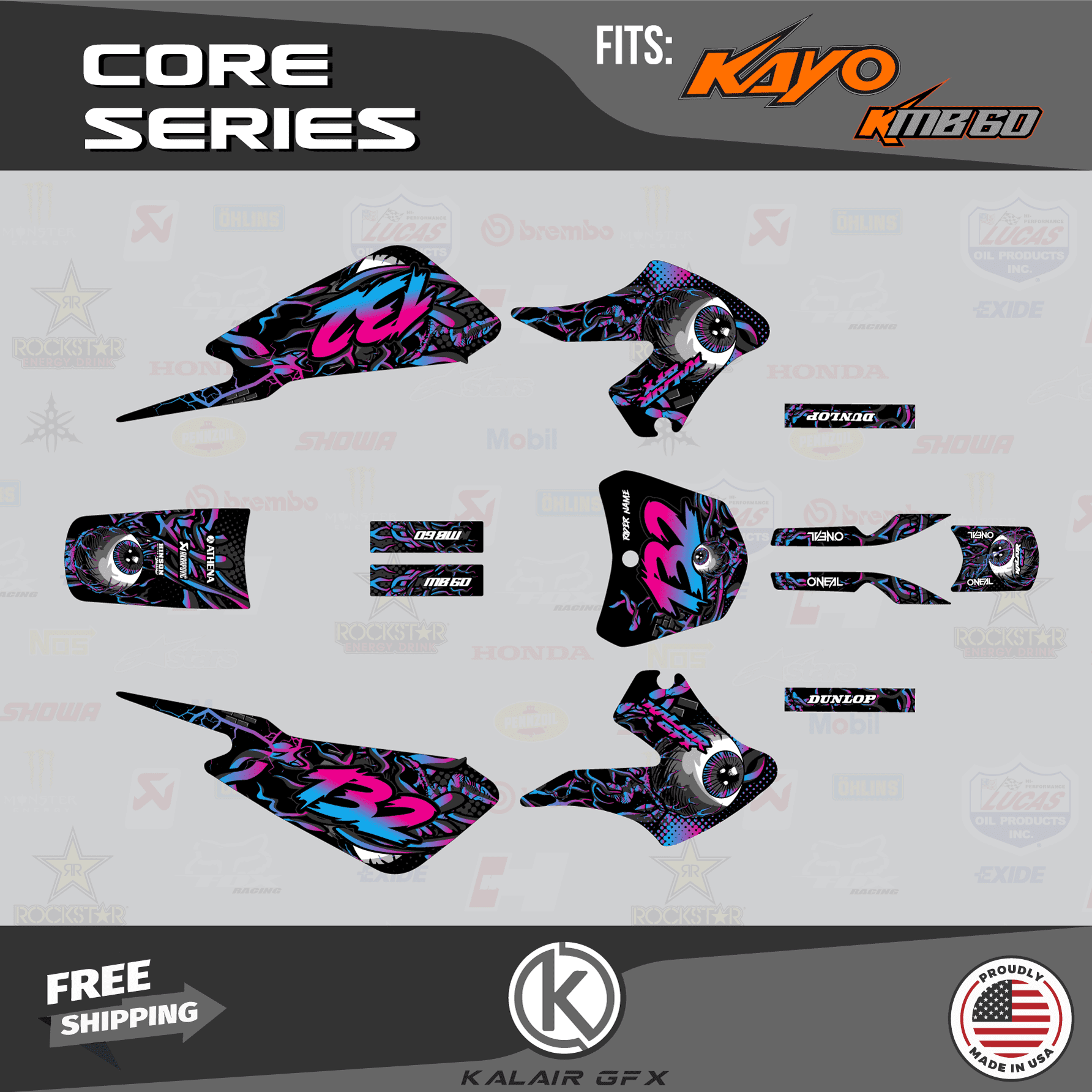 Kalair GFX Graphics Kit for Kayo KMB60 (2022-2023) Core Series ...