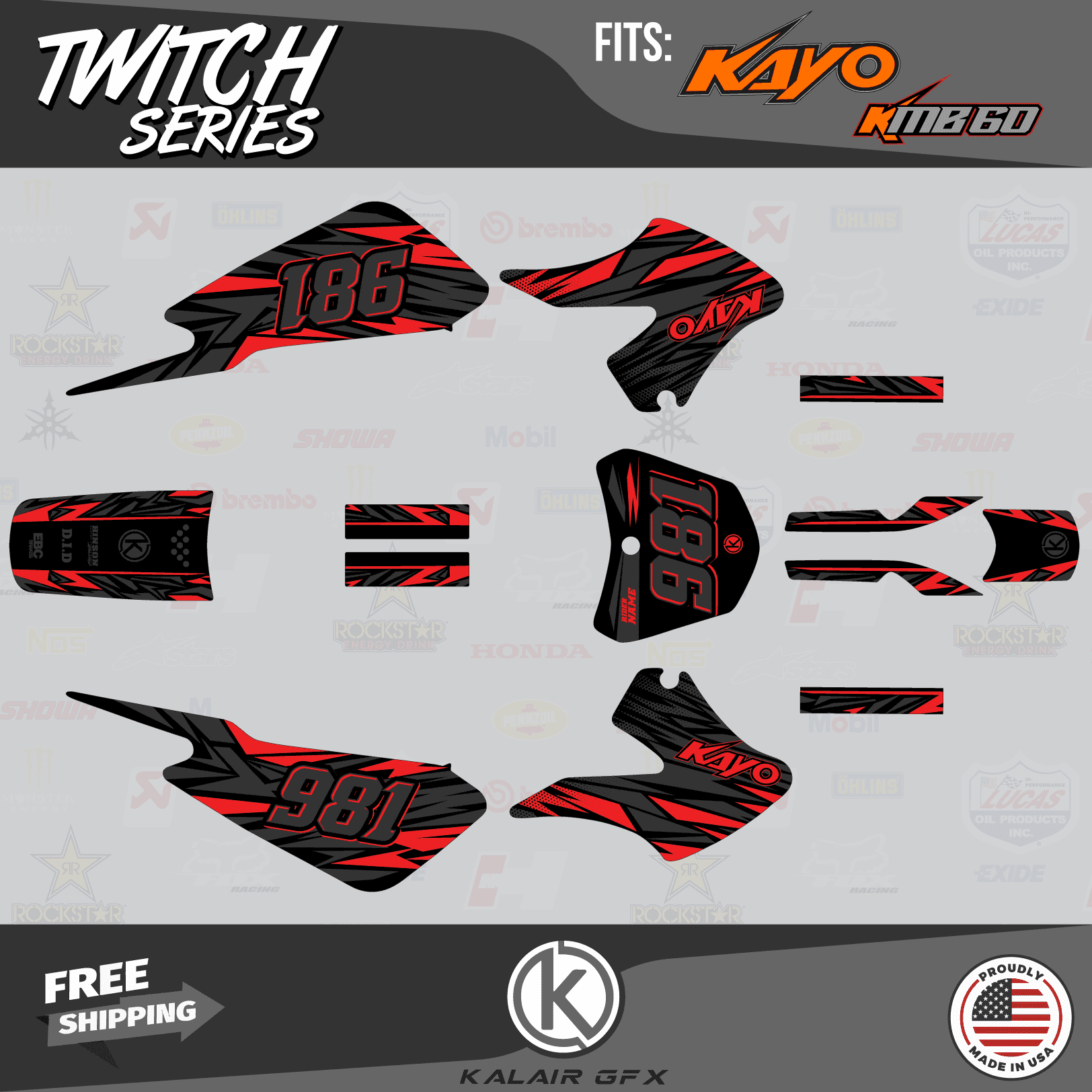 Kalair GFX Graphics Kit for Kayo KMB60 (2022-2023) Twitch Series ...
