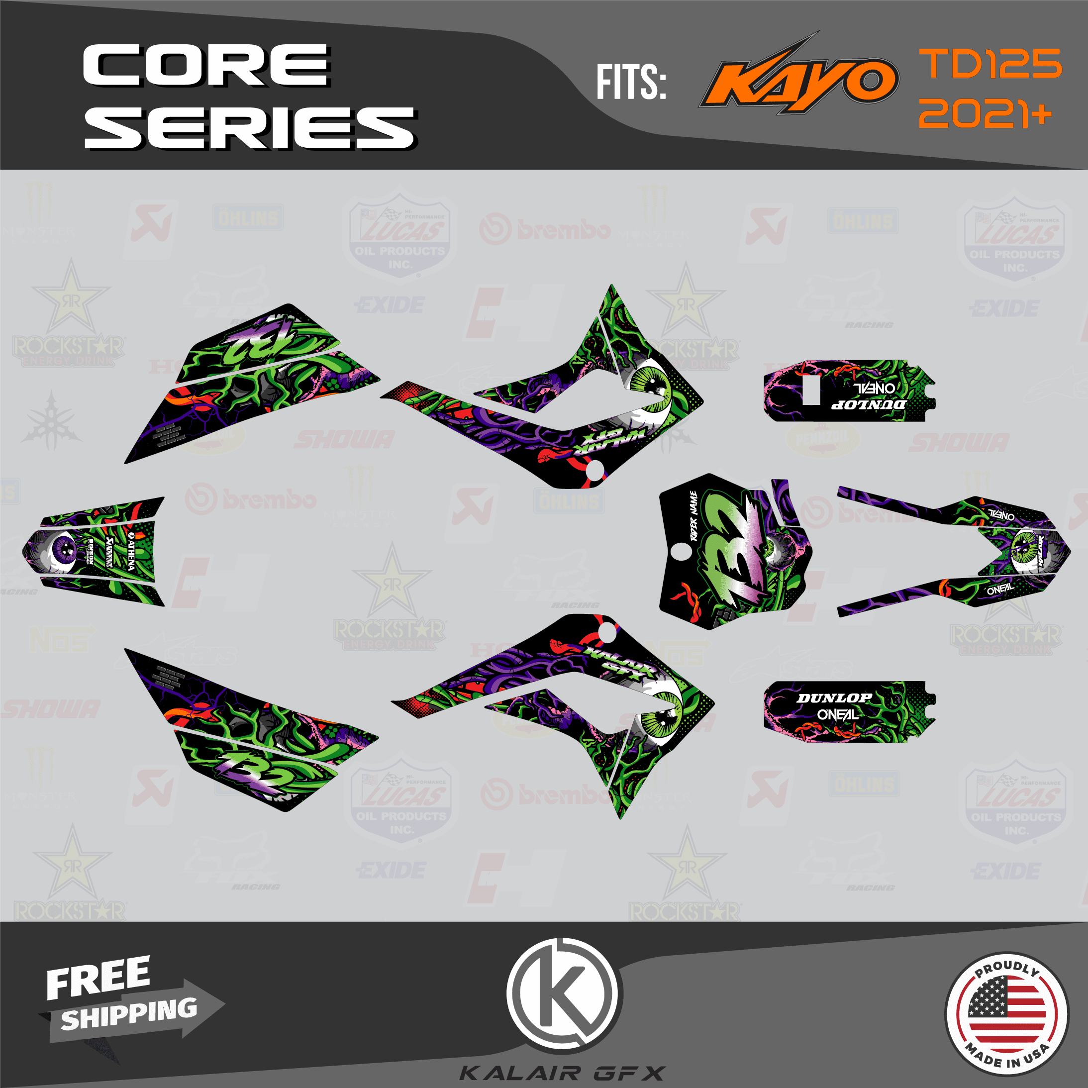 Kalair GFX Graphics Kit for Kayo PIT BIKE TD125 (2021+) Core Series ...