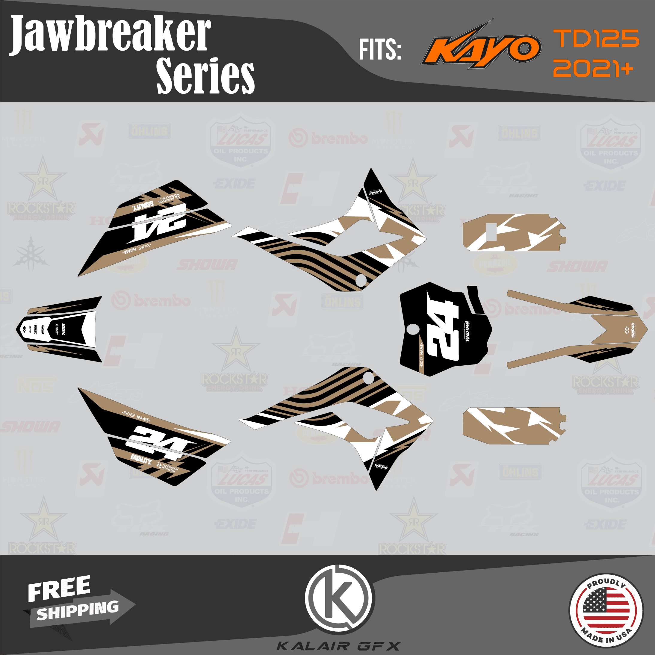 Kalair GFX Graphics Kit for Kayo PIT BIKE TD125 (2021+) Jawbreaker ...