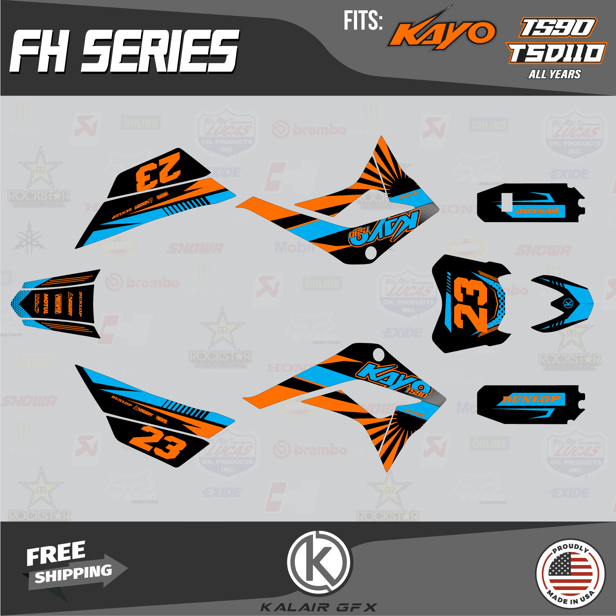 Kalair GFX Graphics Kit for Kayo Pit Bike TS90 and TSD110 (All Years ...