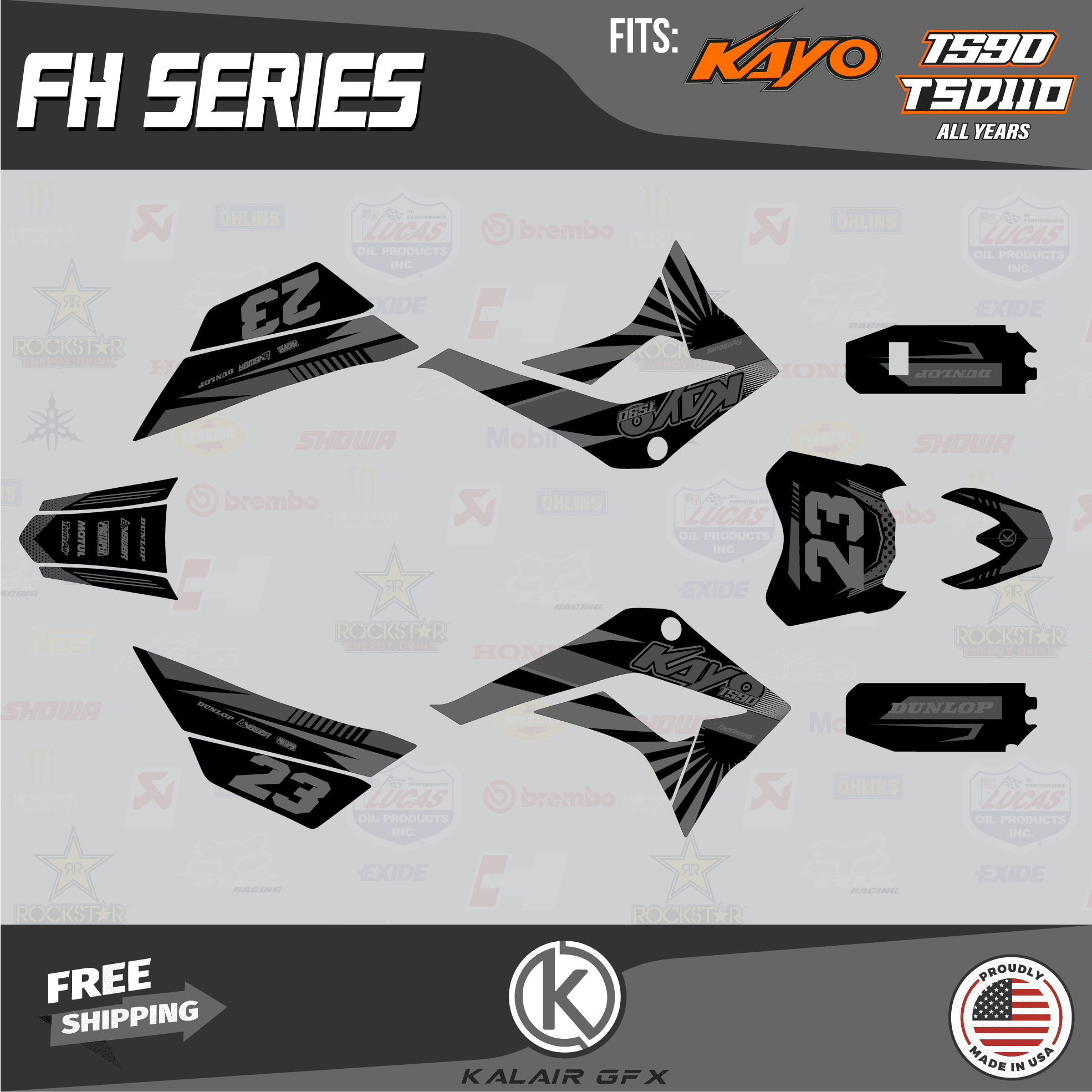 Kalair GFX Graphics Kit for Kayo Pit Bike TS90 and TSD110 (All Years ...