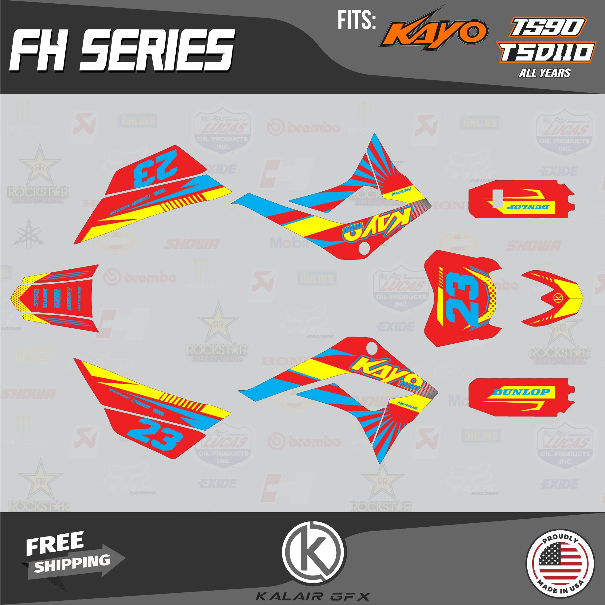 Kalair GFX Graphics Kit for Kayo Pit Bike TS90 and TSD110 (All Years ...