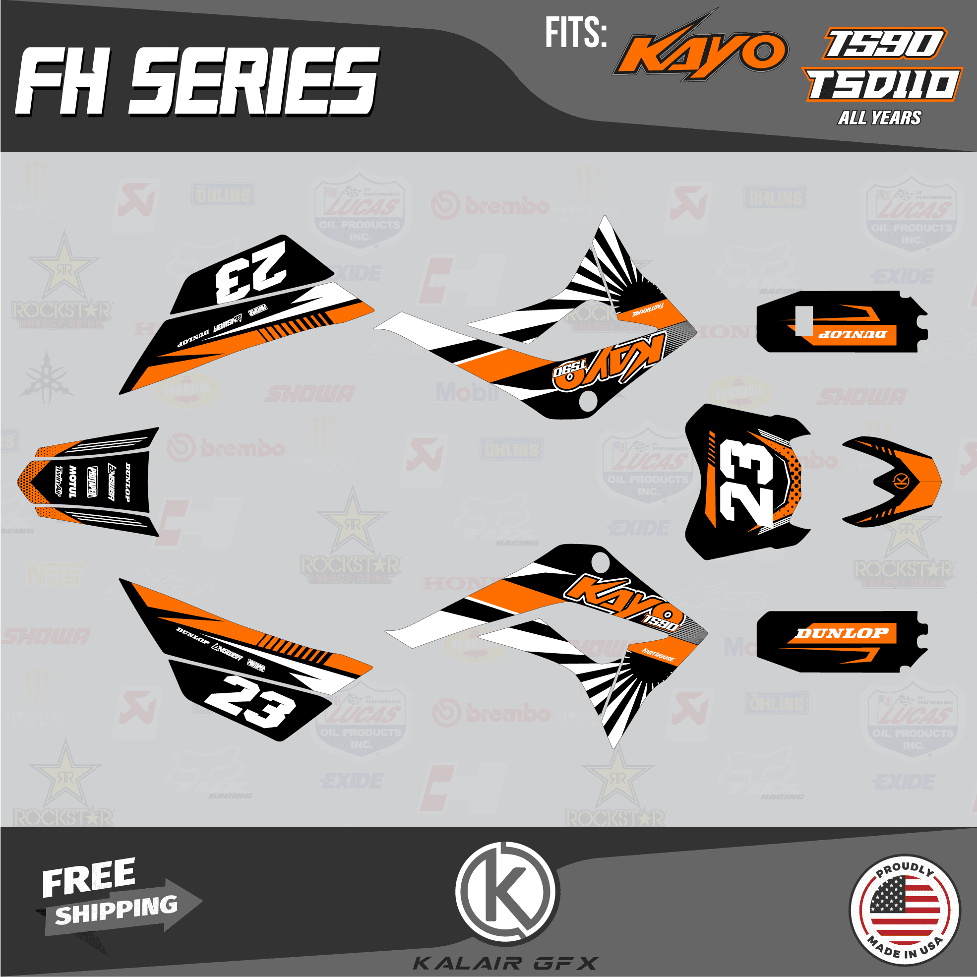 Kalair GFX Graphics Kit for Kayo Pit Bike TS90 and TSD110 (All Years ...
