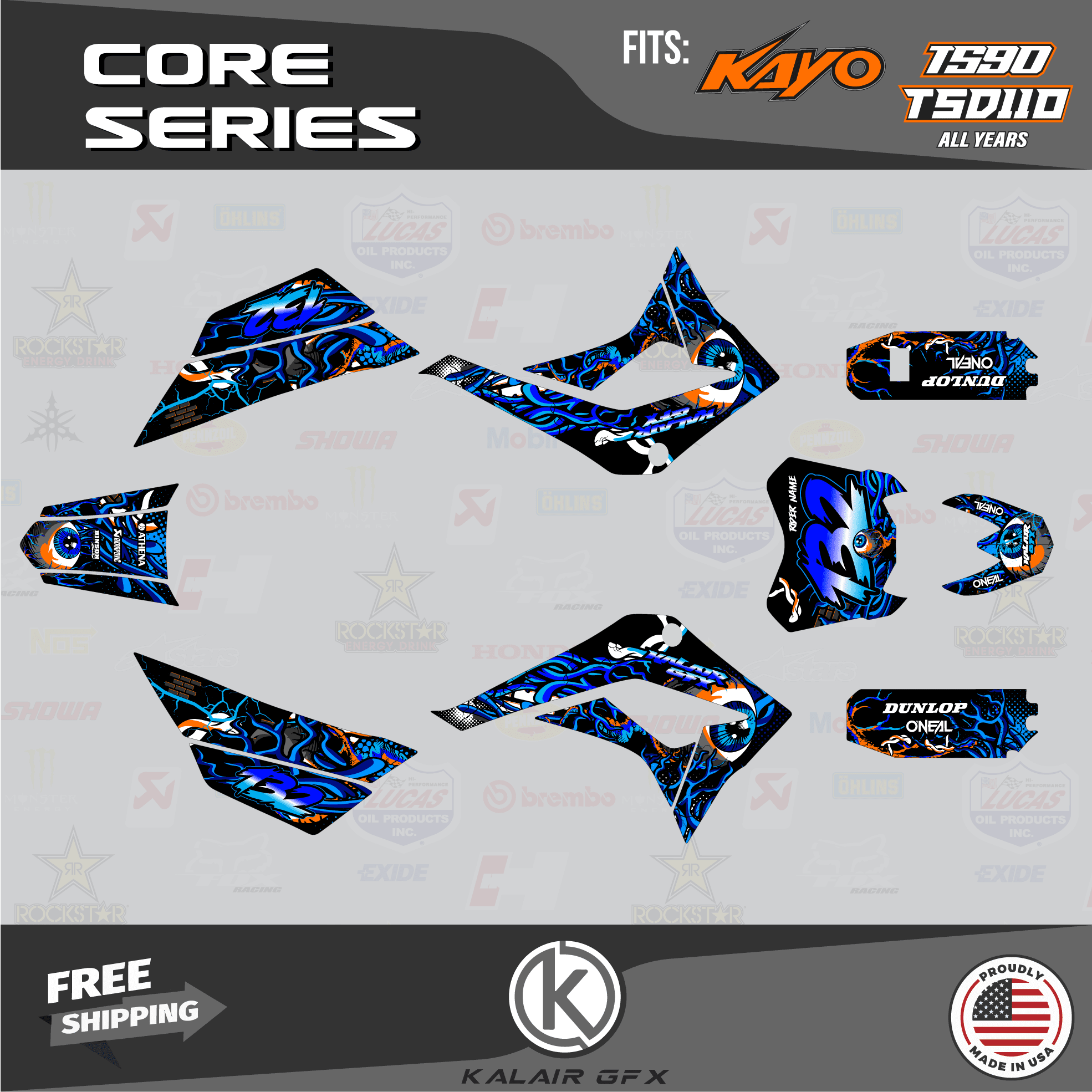 Kalair GFX Graphics Kit for Kayo Pit Bike TS90 and TSD110 Core Series ...