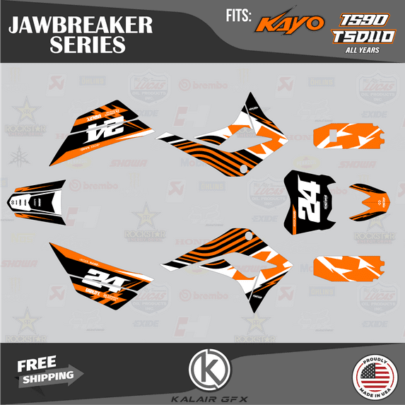 Kalair GFX Graphics Kit for Kayo Pit Bike TS90 and TSD110 Jawbreaker ...
