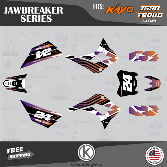 Kalair GFX Graphics Kit for Kayo Pit Bike TS90 and TSD110 Jawbreaker ...