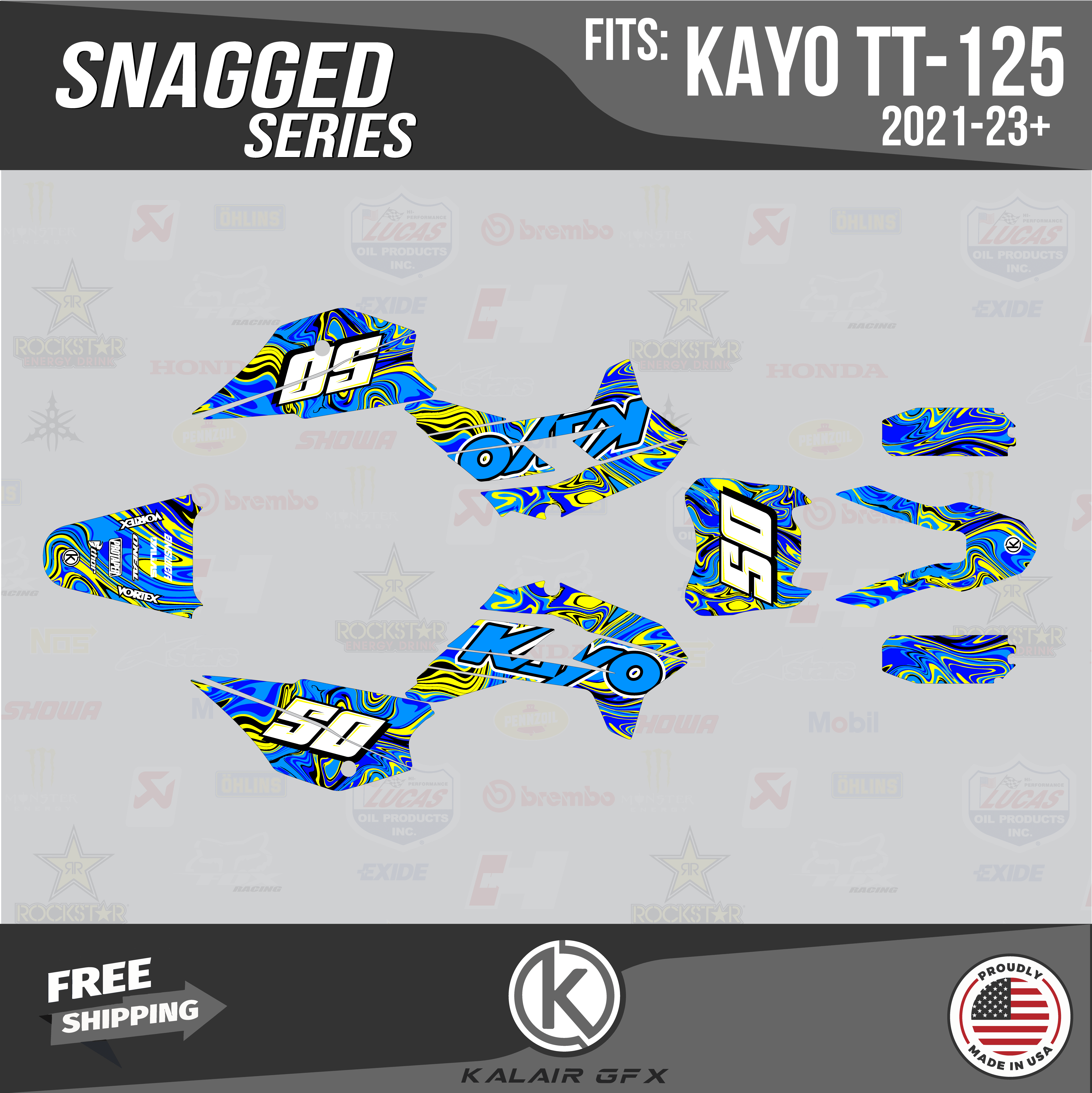 Dirt Bike Stickers Graphics Kit For Kayo TT140 (2021-2024) Twitch ...