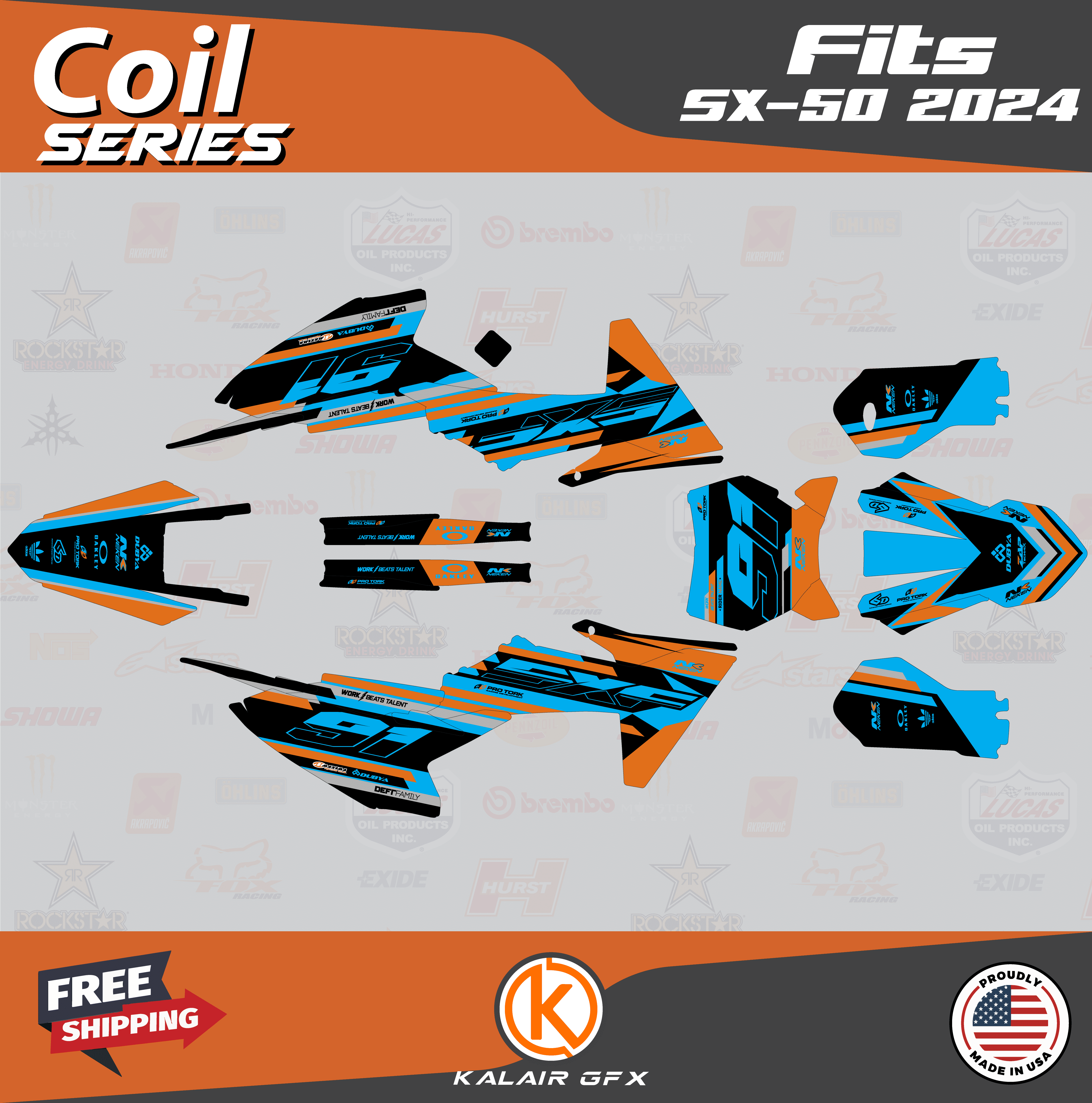 Kalair GFX Graphics Kit for Ktm 50SX (2024) Coil Series - Walmart.com