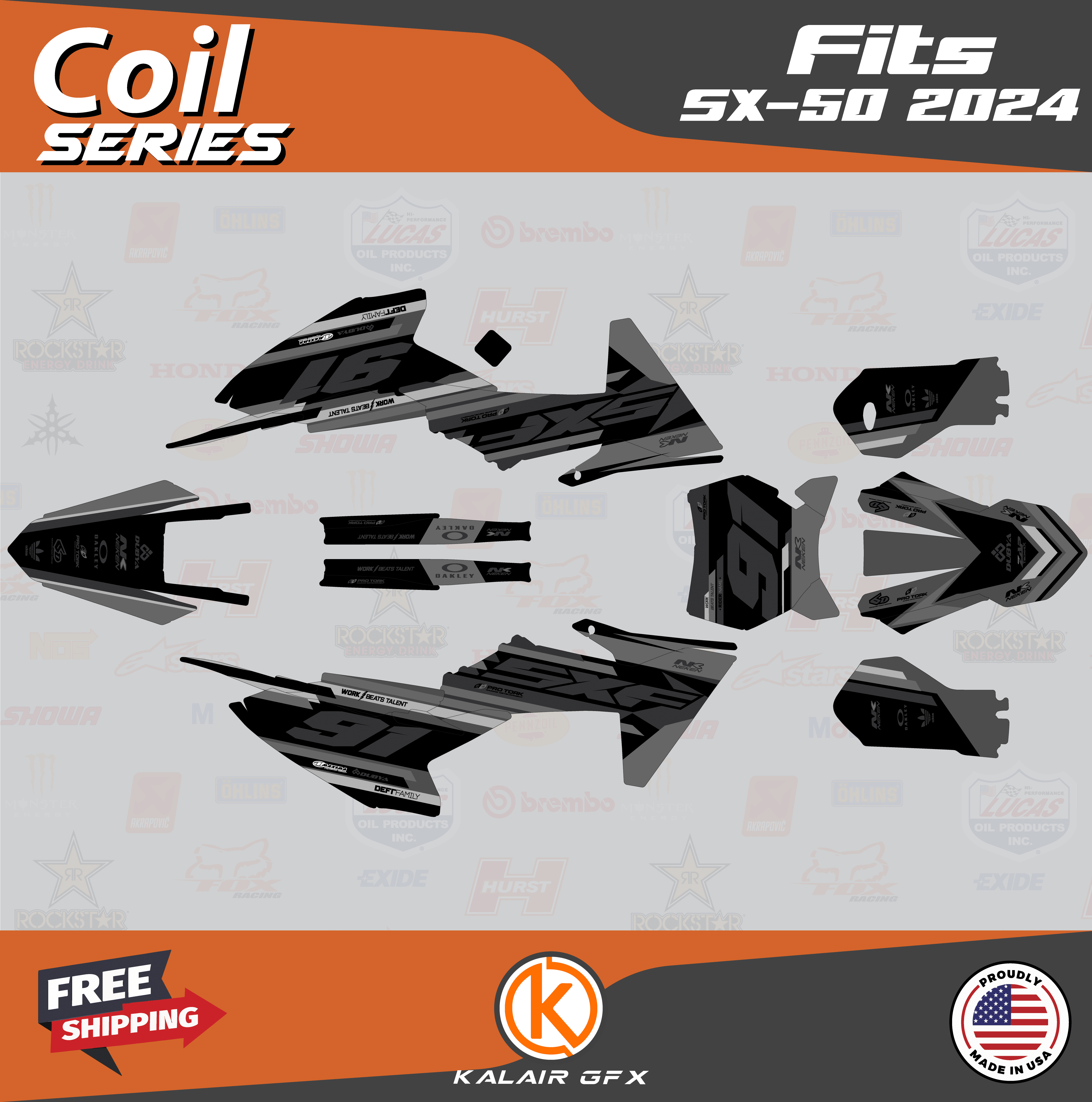 Kalair GFX Graphics Kit for Ktm 50SX (2024) Coil Series - Walmart.com